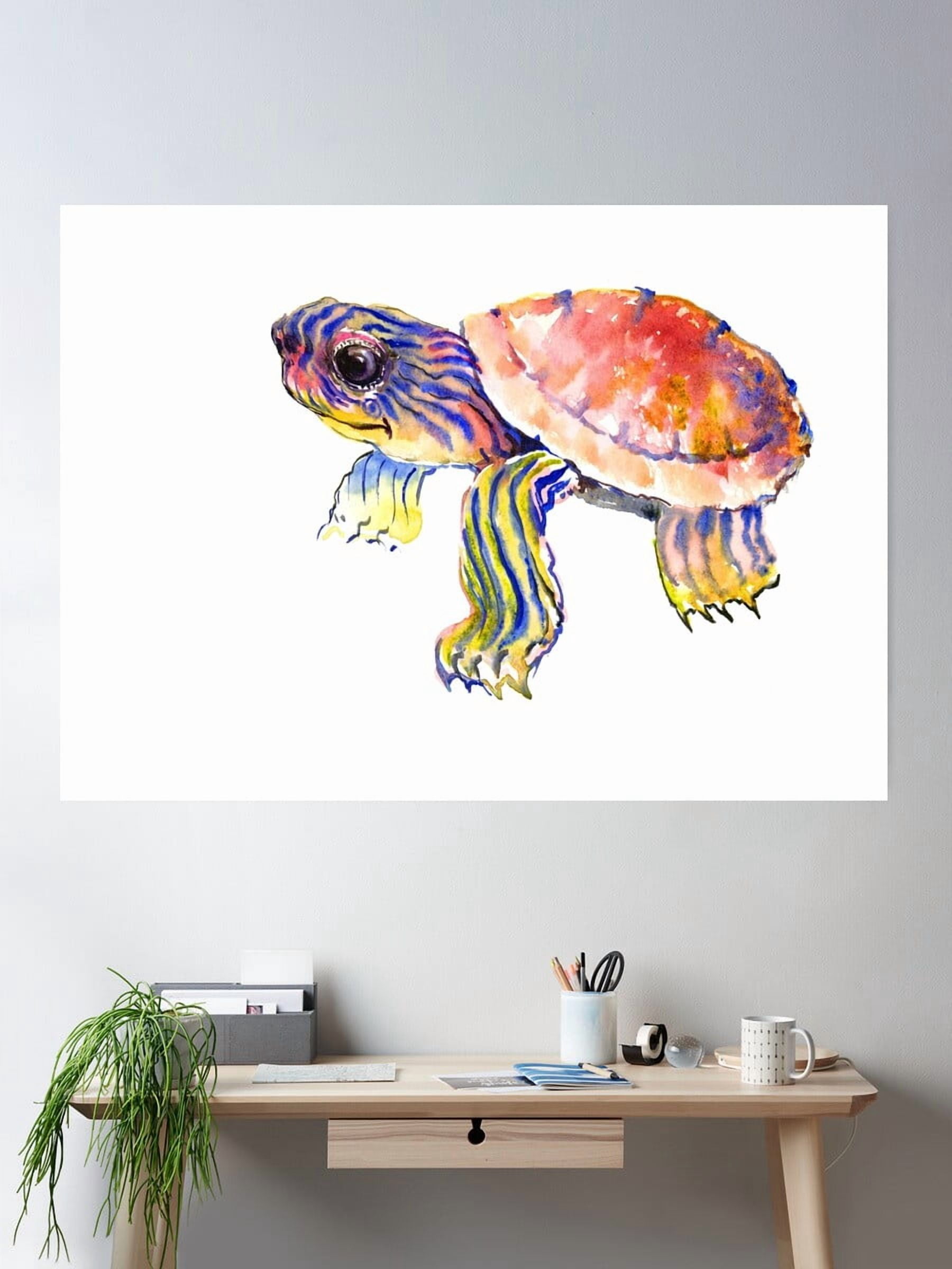 Dopaprint UNFRAMED PAPER POSTER Cute Baby Turtle Poster Wall Art ...