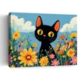 Dopaprint UNFRAMED PAPER POSTER Cute Black Cat Flower Garden Wall Art ...