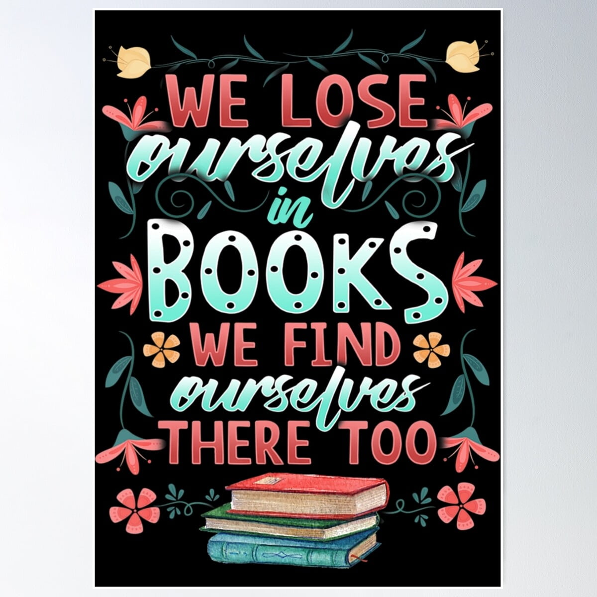Dopaprint UNFRAMED PAPER POSTER Cute Bookworm Poster Reading Quote ...