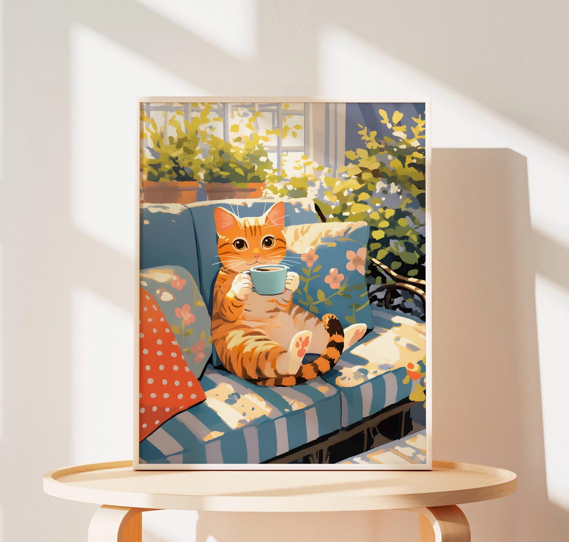 Dopaprint UNFRAMED PAPER POSTER Cute Brown Tabby Cat Poster Of Brownish ...