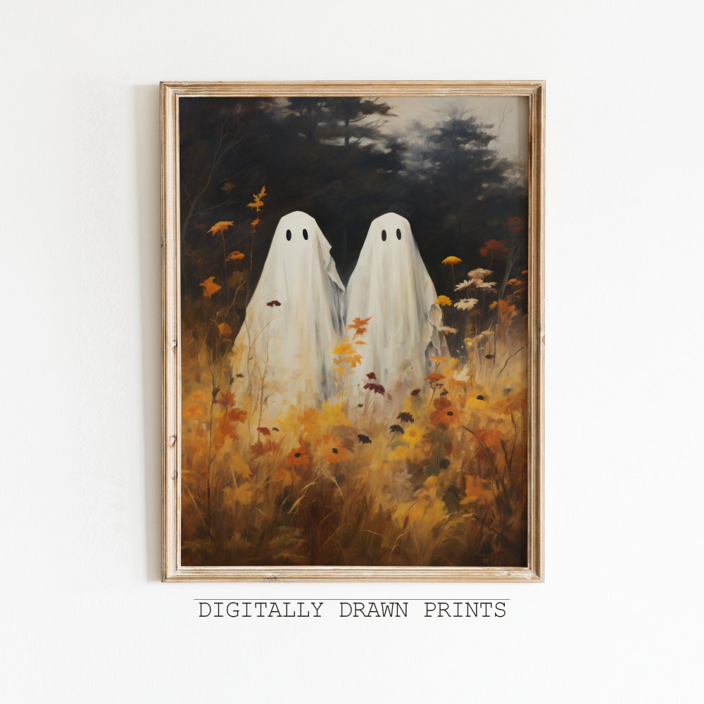 Dopaprint UNFRAMED PAPER POSTER Cute Ghost Art Print, Hal.Low.Een ...