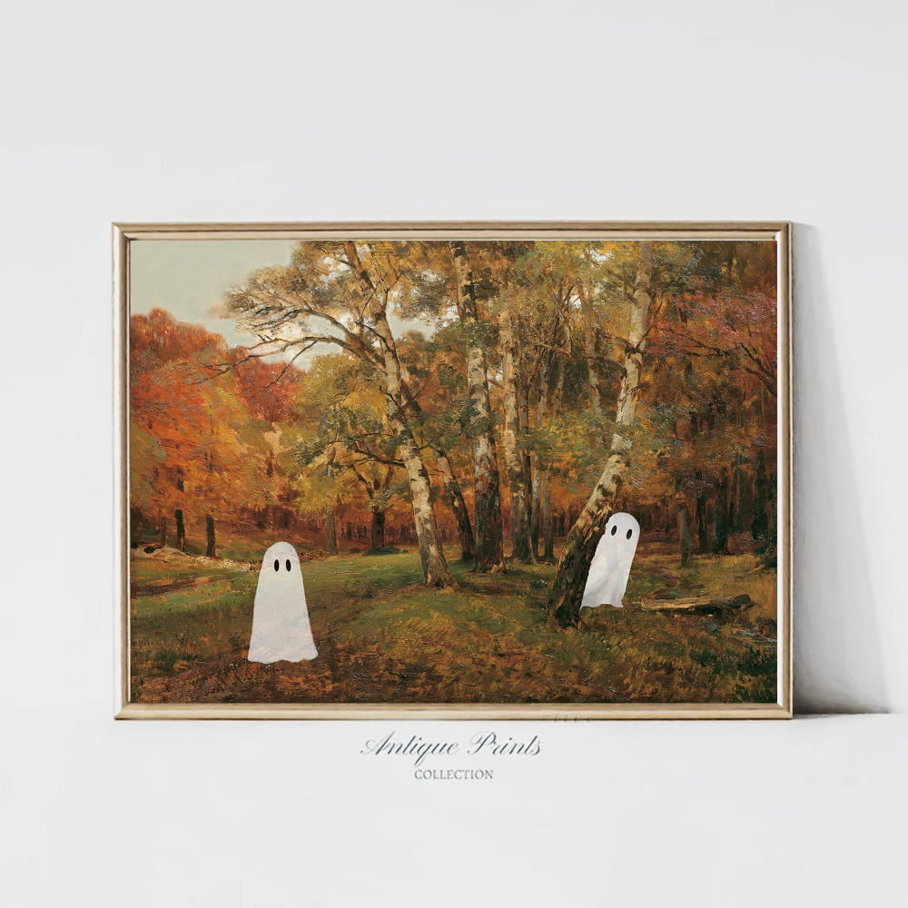 Dopaprint UNFRAMED PAPER POSTER Cute Ghosts In The Forest Wall Art ...