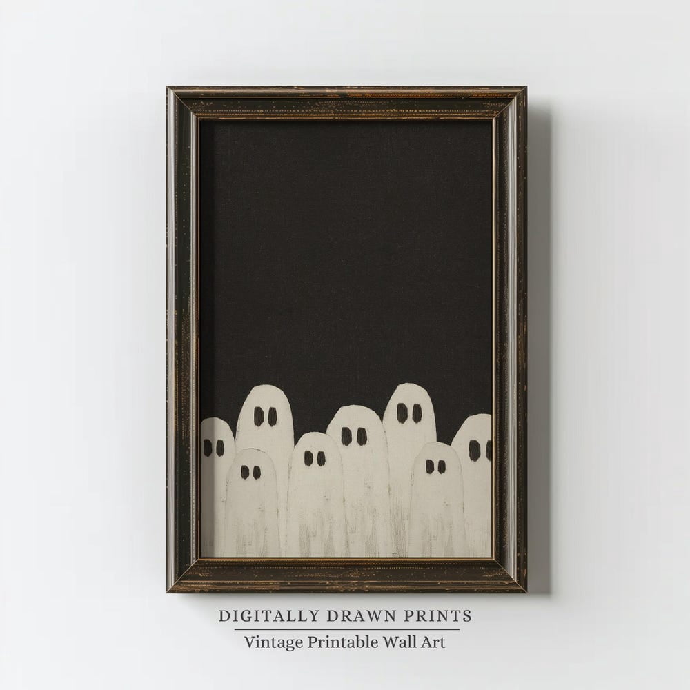 Dopaprint UNFRAMED PAPER POSTER Cute Ghosts Hal.Low.Een Art, Vintage ...