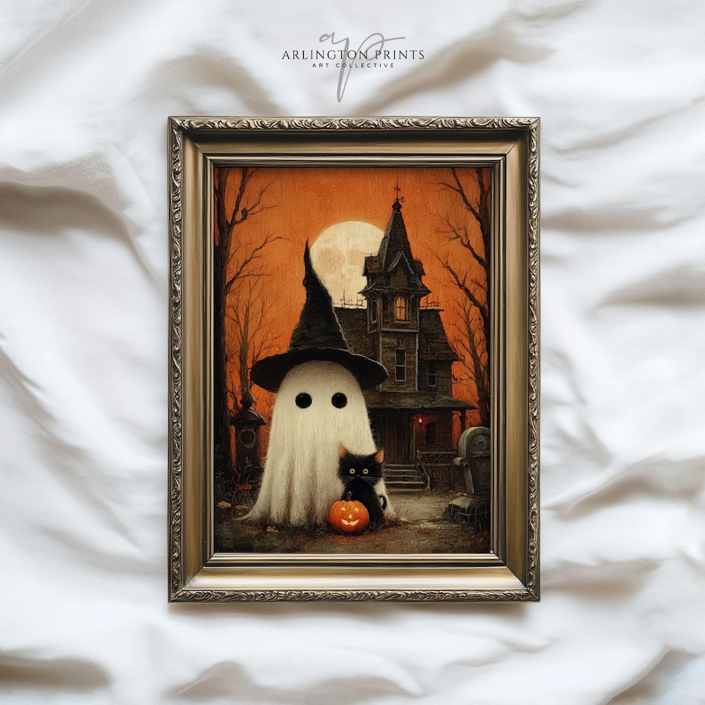 Dopaprint UNFRAMED PAPER POSTER Cute Hallo.Ween Ghost Art, Haunted ...