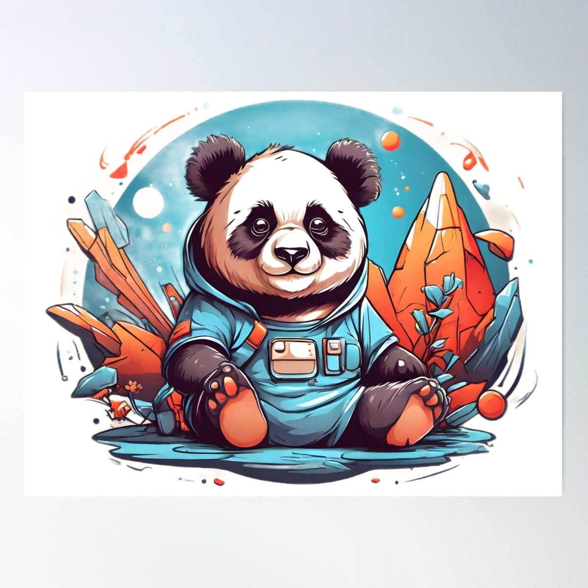 Dopaprint UNFRAMED PAPER POSTER Cute Panda Easily Distracted By Space ...