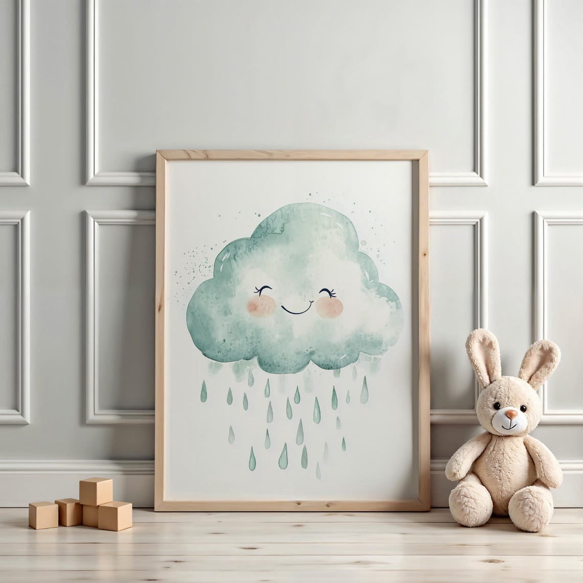 Dopaprint UNFRAMED PAPER POSTER Cute Rainy Cloud Boho Nursery Poster ...