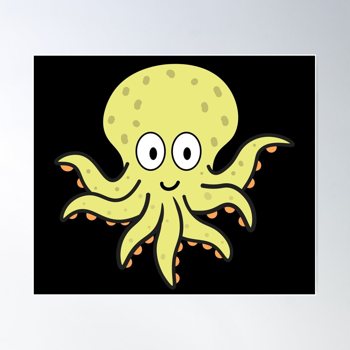 Dopaprint UNFRAMED PAPER POSTER Cute Yellow Octopus Poster Wall Art ...