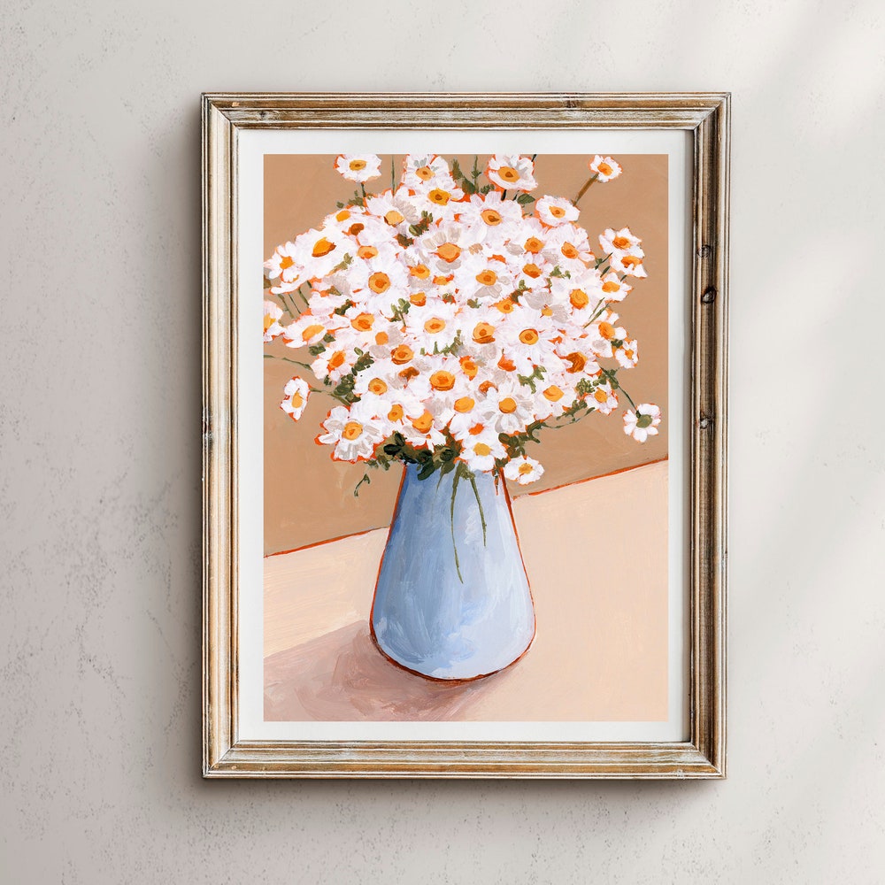 Dopaprint UNFRAMED PAPER POSTER Daisy Print, Daisies In Vase, Flower ...