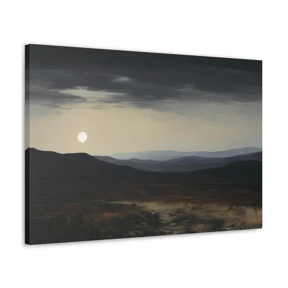 Dopaprint UNFRAMED PAPER POSTER Dark Moonlit Landscape Minimalist ...