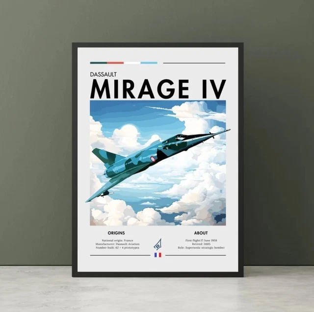 Dopaprint UNFRAMED PAPER POSTER Dassault Mirage Iv Print - Aviation Art ...