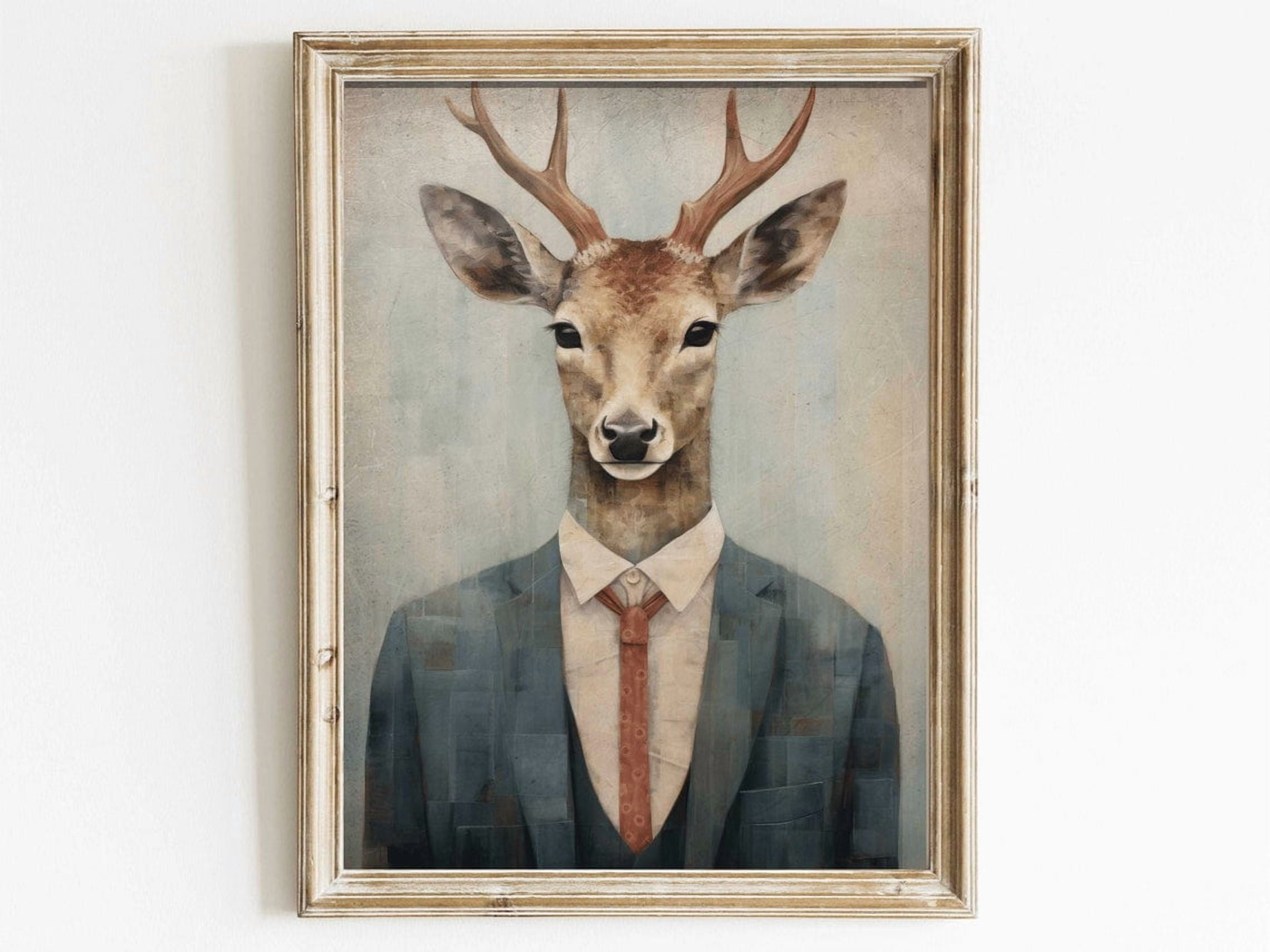 Dopaprint UNFRAMED PAPER POSTER Deer Wall Art, Funny Animal Portrait ...