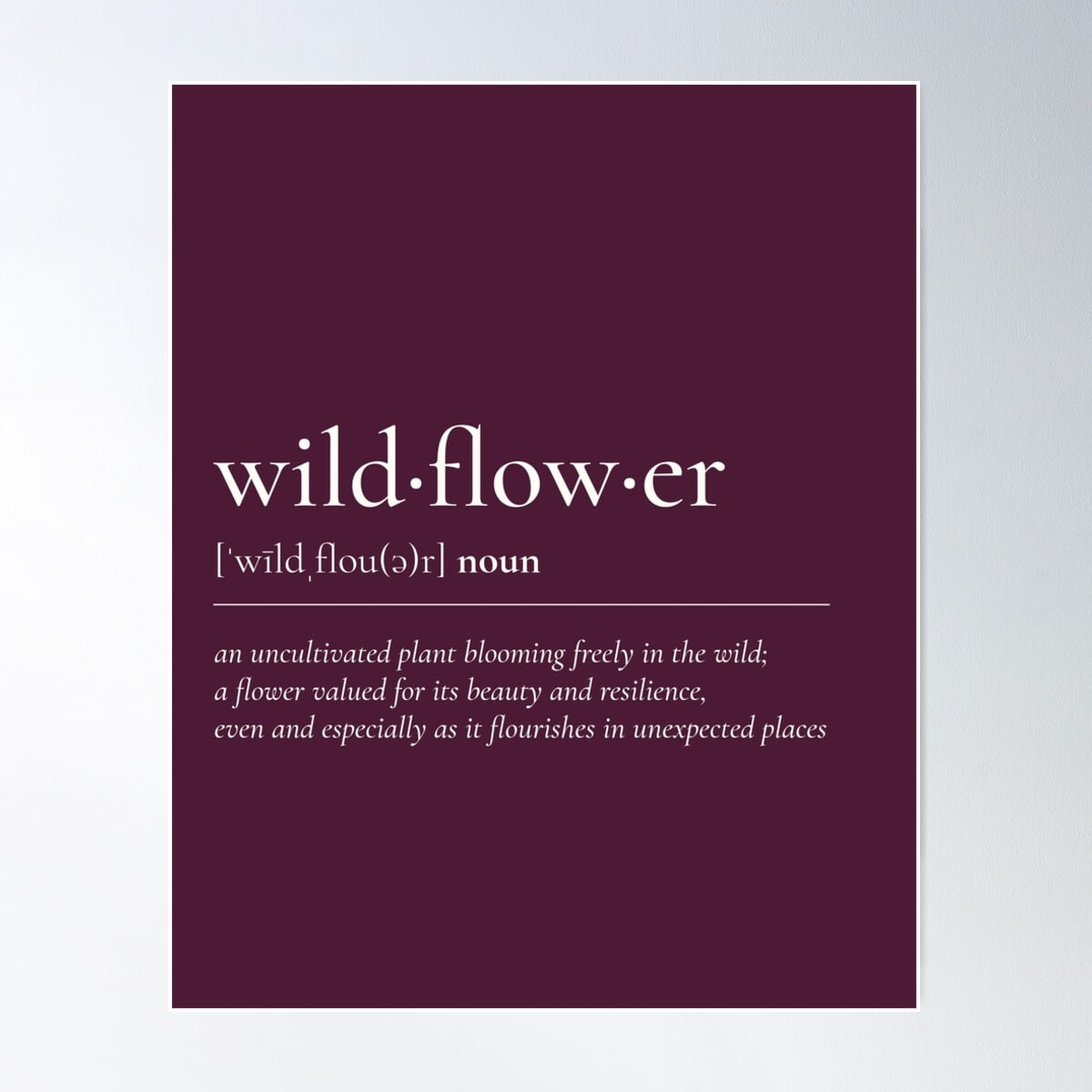 Dopaprint UNFRAMED PAPER POSTER Define: Wildflower (White) Poster Wall ...