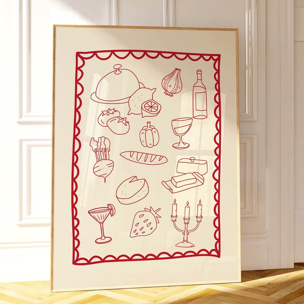 Dopaprint UNFRAMED PAPER POSTER Dinner Party Poster Vintage Food Poster ...