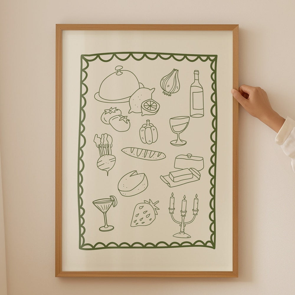 Dopaprint UNFRAMED PAPER POSTER Dinner Party Poster Vintage Food Poster ...
