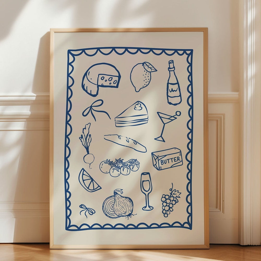 Dopaprint UNFRAMED PAPER POSTER Dinner Party Poster Vintage Food Poster ...