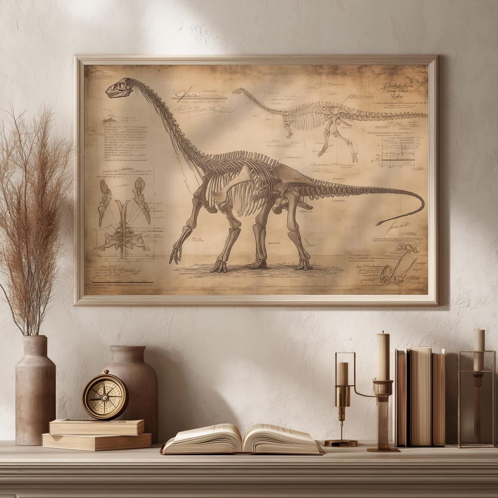 Dopaprint UNFRAMED PAPER POSTER Diplodocus Anatomy Print Vintage ...