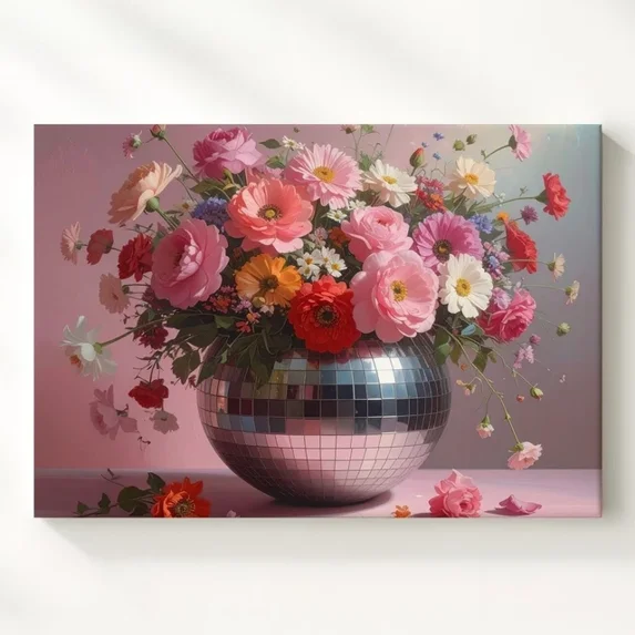 Dopaprint UNFRAMED PAPER POSTER Disco Bloom Vase Poster Retro Floral ...