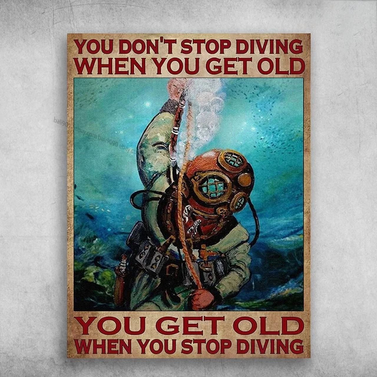 Dopaprint UNFRAMED PAPER POSTER Diving Man, Diver Poster - You Don'T ...