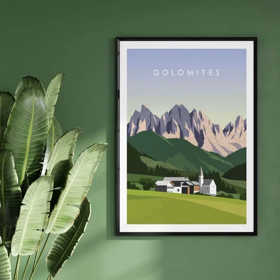 Dopaprint UNFRAMED PAPER POSTER Dolomites Travel Poster Art, Home Decor ...