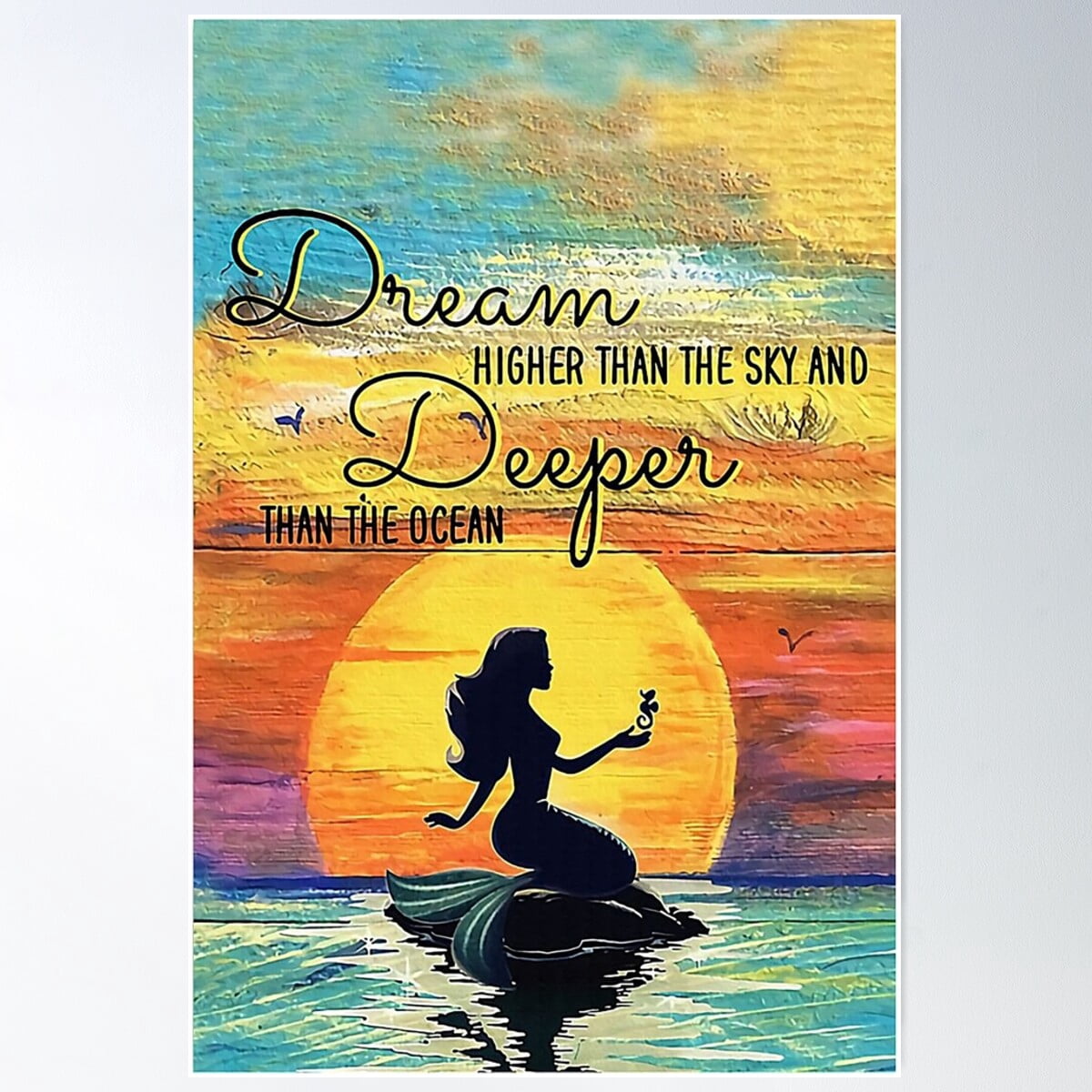 Dopaprint UNFRAMED PAPER POSTER Dream Mermaid Poster Wall Art, Modern ...