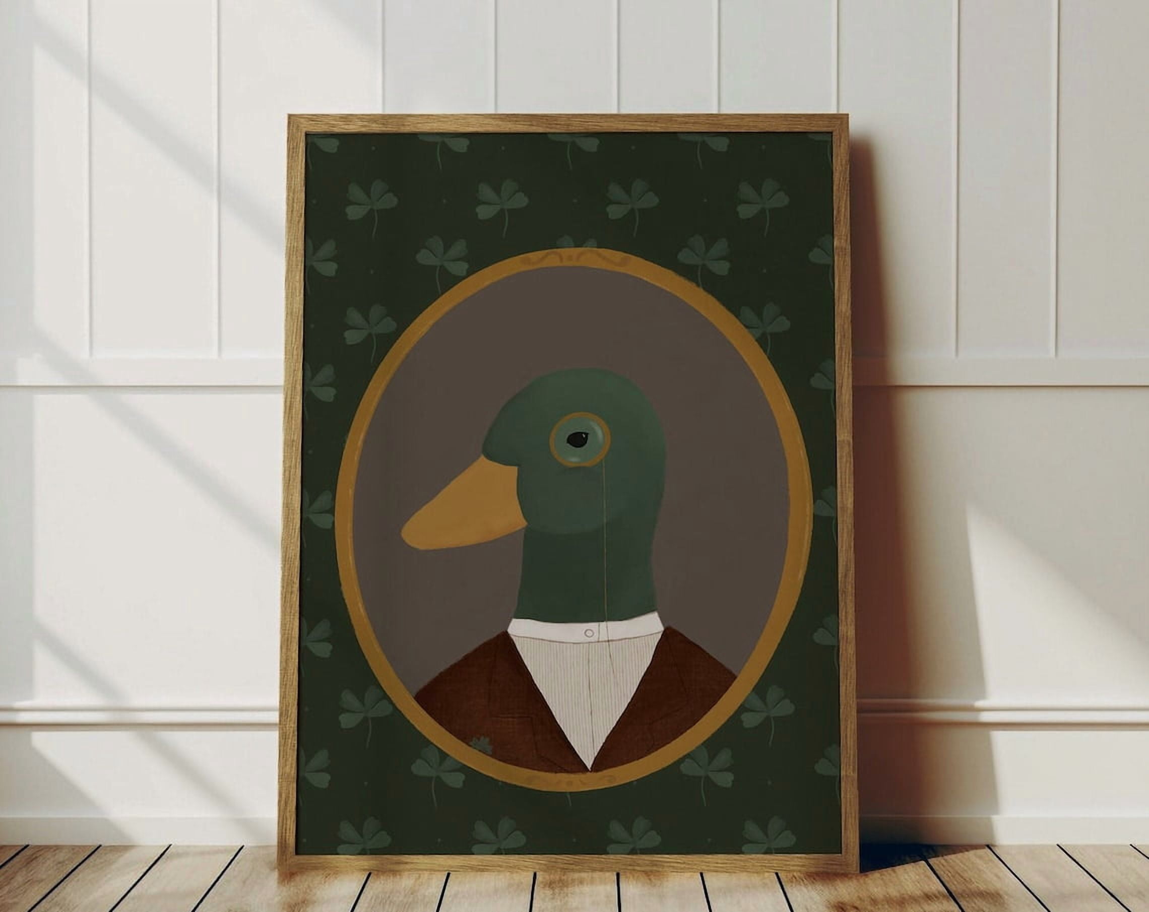 Dopaprint UNFRAMED PAPER POSTER Duck Print, Dark Green Boy Nursery ...