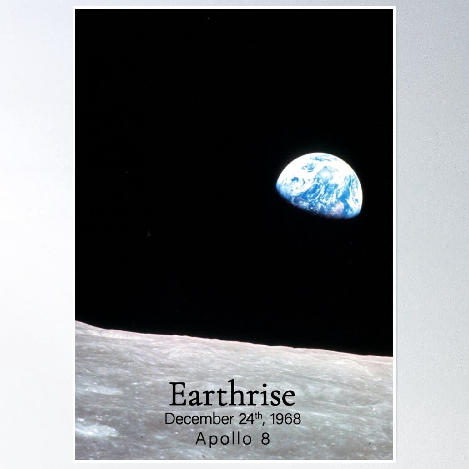 Dopaprint UNFRAMED PAPER POSTER Earthrise Apollo 8 Poster Wall Art ...