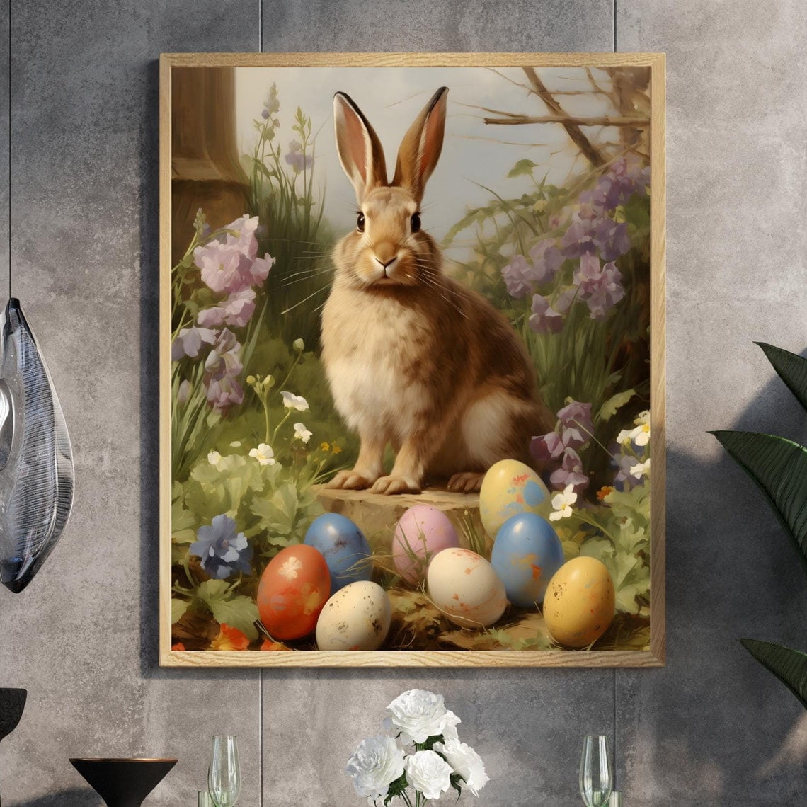 Dopaprint UNFRAMED PAPER POSTER Easter Bunny Egg Print, Spring Flower ...