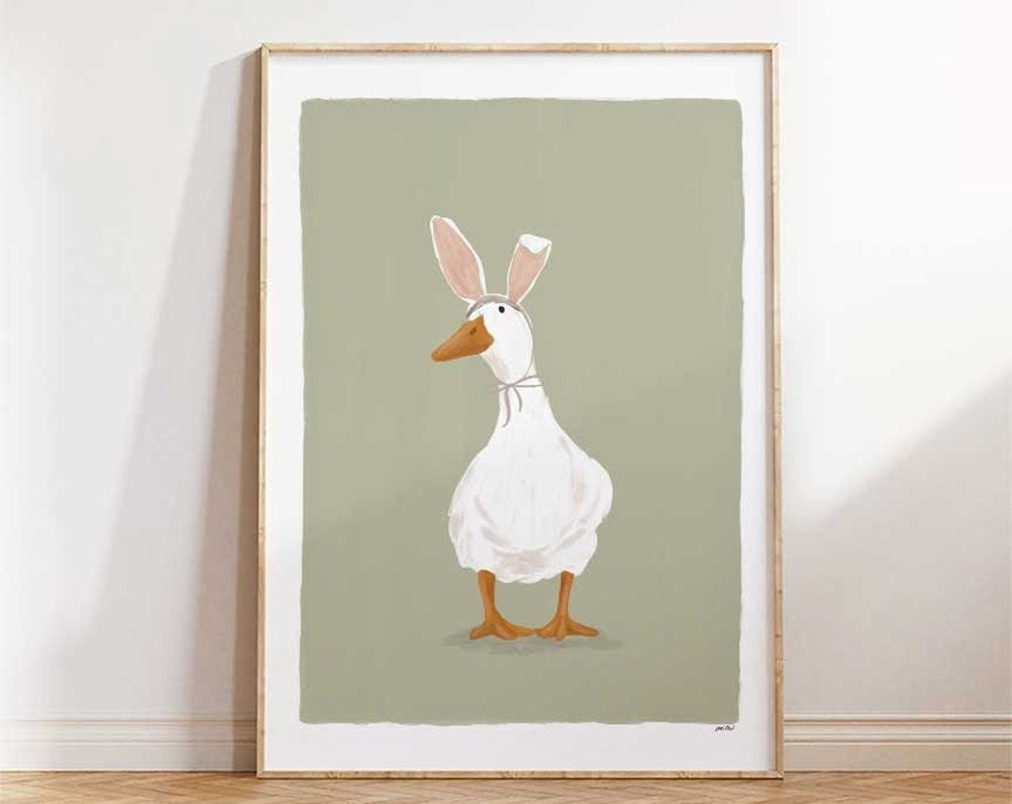 Dopaprint UNFRAMED PAPER POSTER Easter Duck, Easter Wall Art, Boho ...