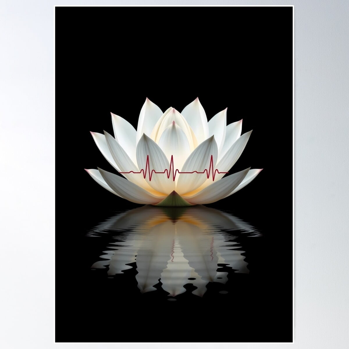 Dopaprint UNFRAMED PAPER POSTER Ecg White Lotus Reflection Serenity ...