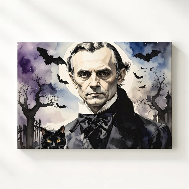 Dopaprint UNFRAMED PAPER POSTER Edgar Allan Poe Watercolor Style ...