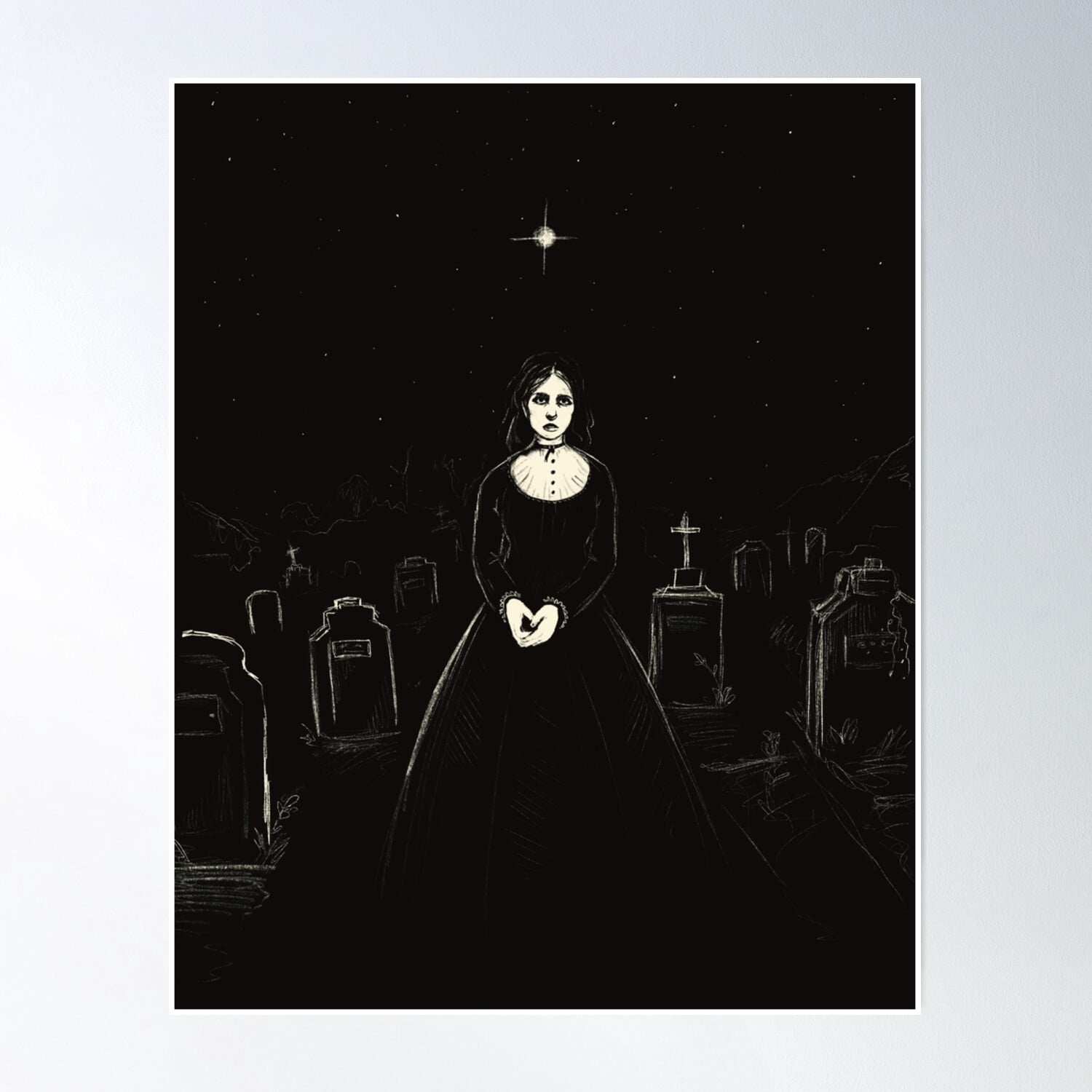 Dopaprint UNFRAMED PAPER POSTER Eerie Graveyard Poster Wall Art, Modern ...