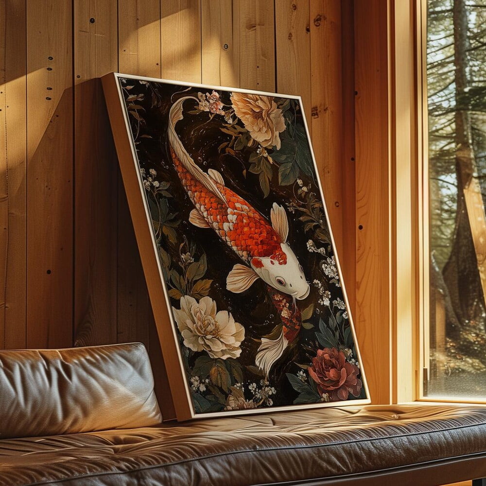 Dopaprint UNFRAMED PAPER POSTER Elegant Koi Fish Poster Art Vibrant Koi ...