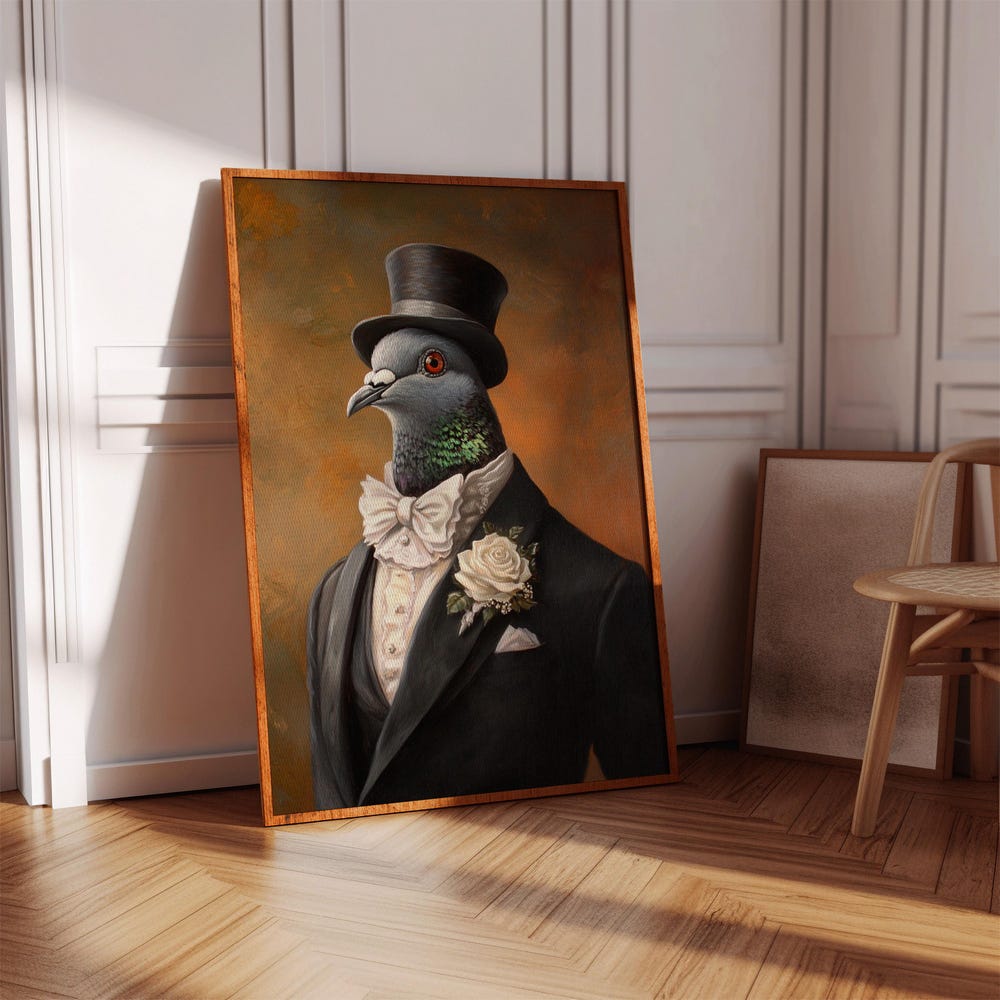 Dopaprint UNFRAMED PAPER POSTER Elegant Pigeon In Tuxedo And Top Hat ...
