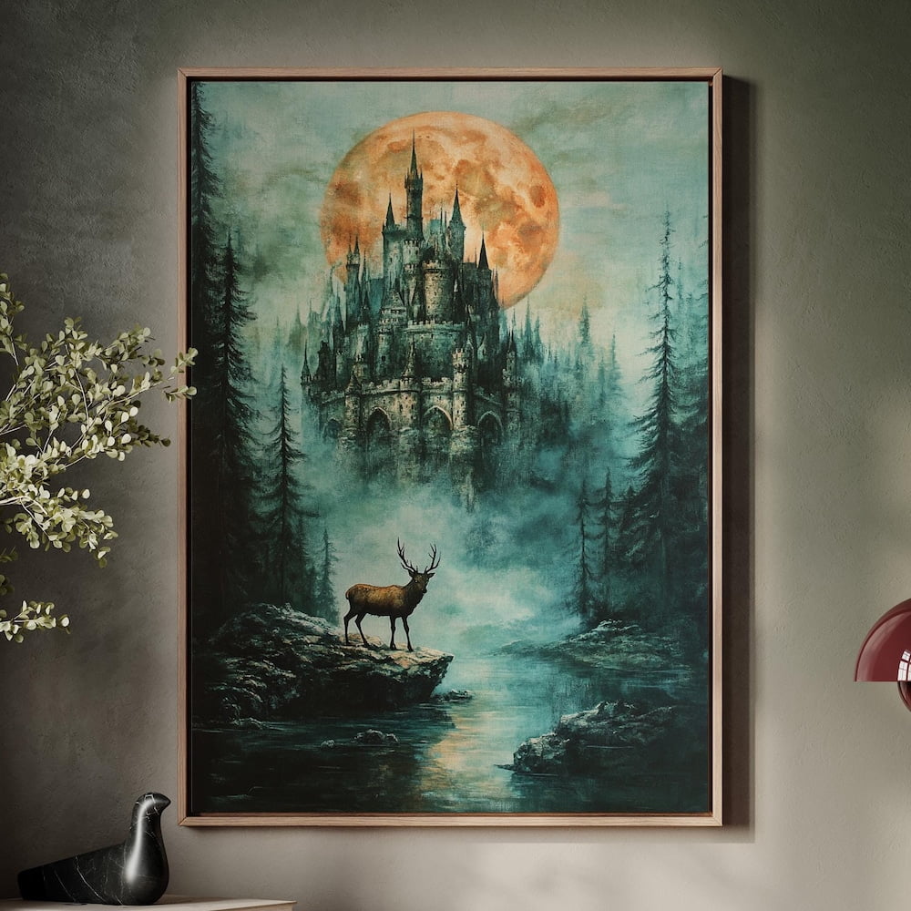 Dopaprint UNFRAMED PAPER POSTER Enchanted Castle And Stag Wall Art ...