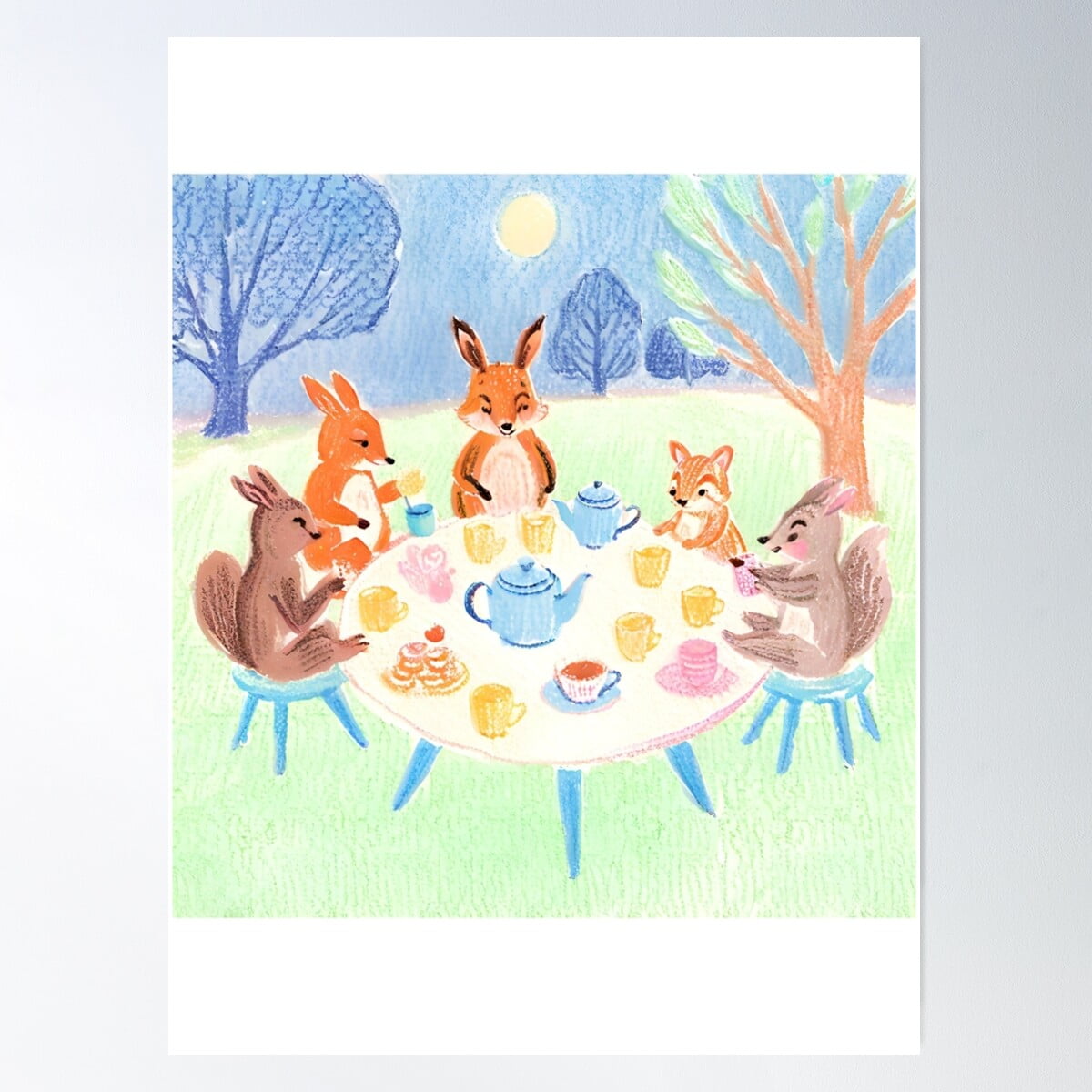 Dopaprint UNFRAMED PAPER POSTER Enchanted Forest Animals Tea Party ...