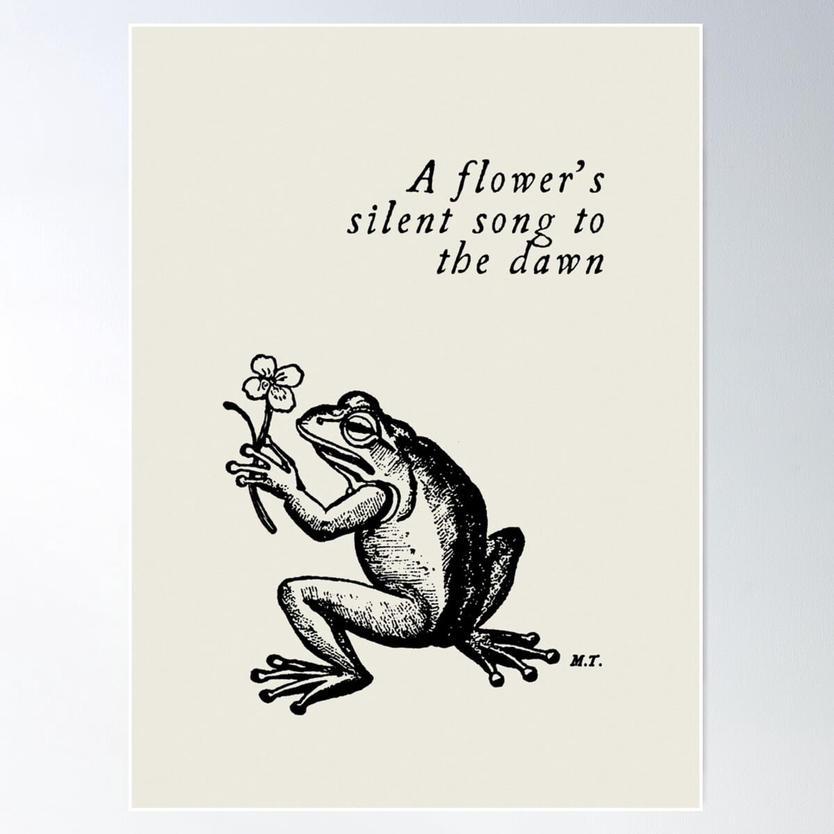 Dopaprint UNFRAMED PAPER POSTER Engraved Vintage Frog Line Art ...