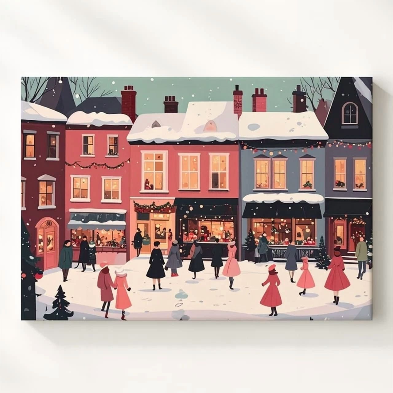 Dopaprint UNFRAMED PAPER POSTER Fairytale Winter Street Vintage Holiday ...