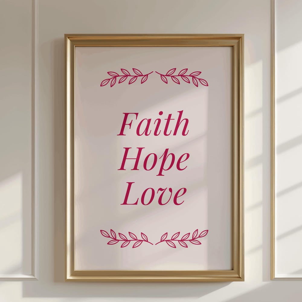 Dopaprint UNFRAMED PAPER POSTER Faith Hope Love Wall Art, Christian ...
