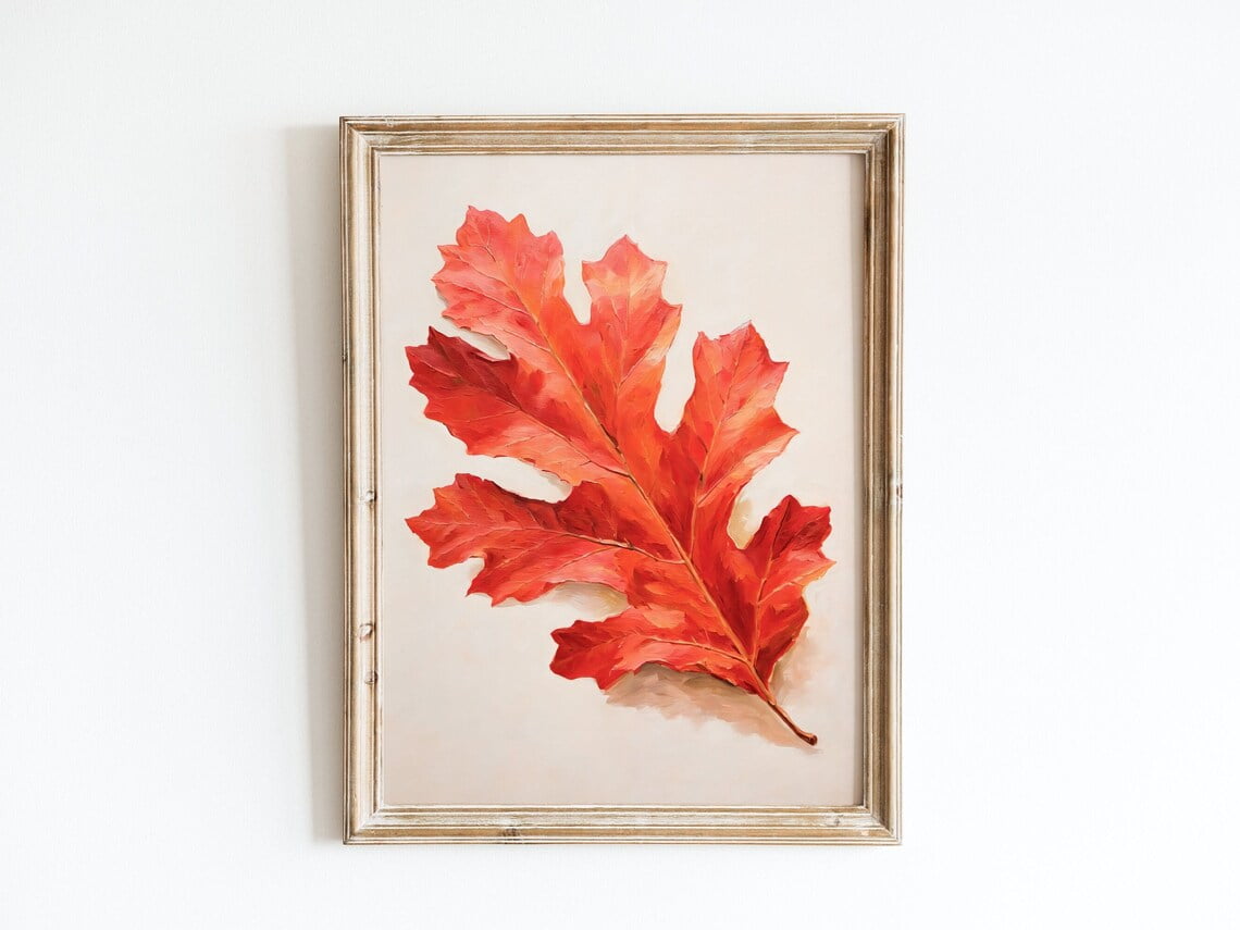 Dopaprint UNFRAMED PAPER POSTER Fall Leaf Print, Oak Leaf Autumn Decor ...
