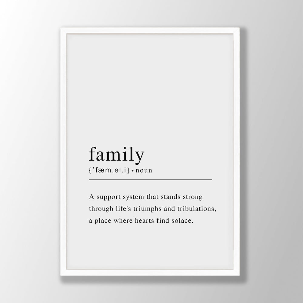 Dopaprint UNFRAMED PAPER POSTER Family Definition Print - Family Wall ...