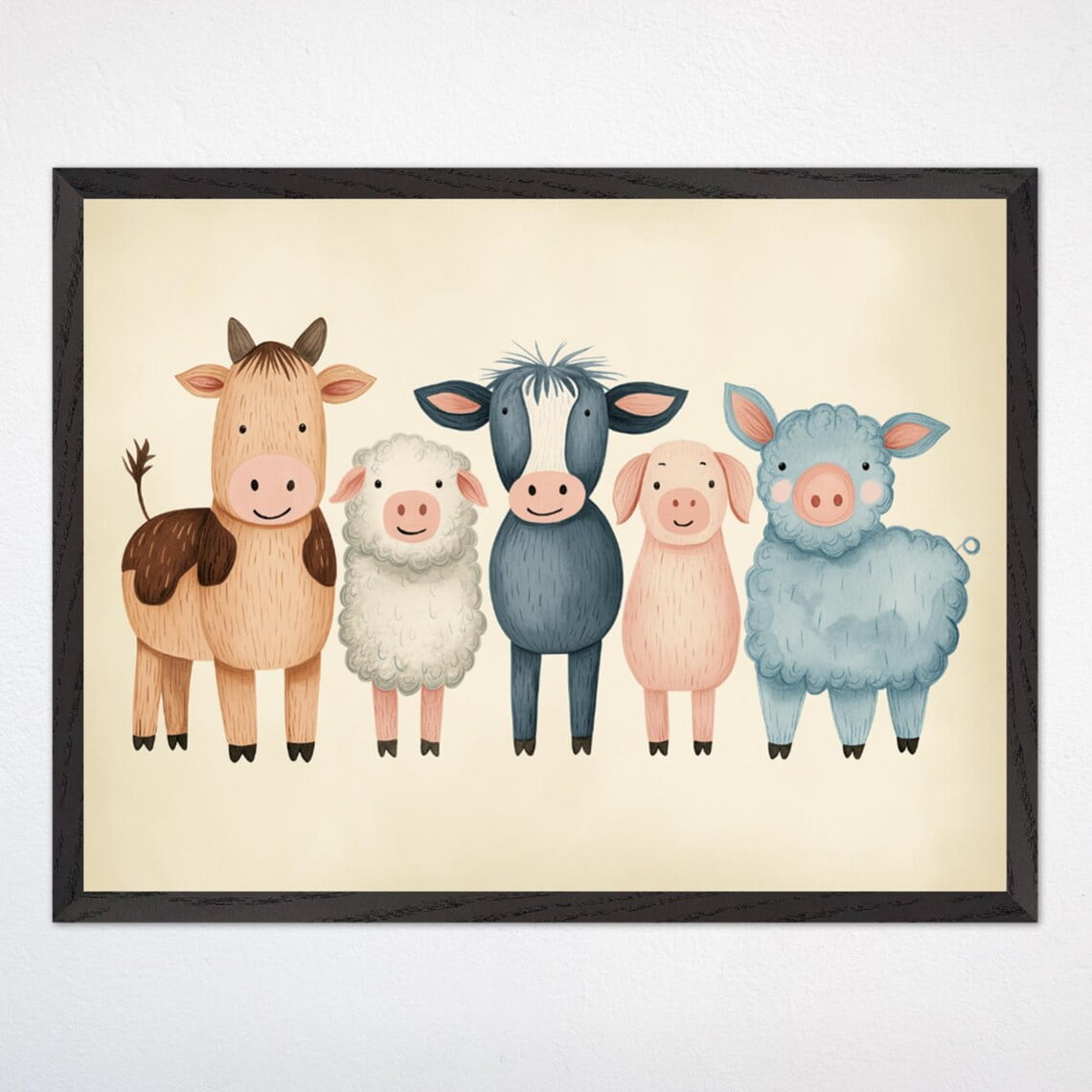 Dopaprint UNFRAMED PAPER POSTER Farm Animal Nursery Wall Art, Cow Pig ...