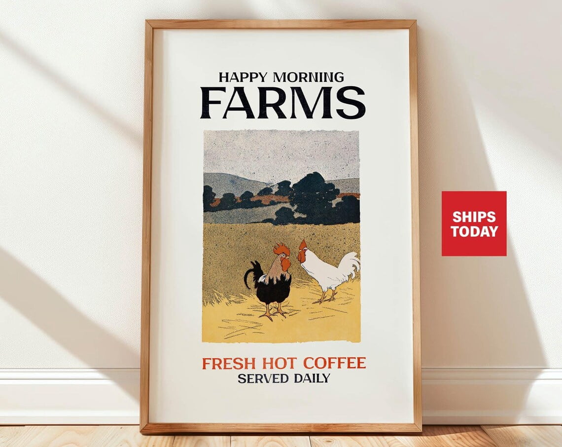 Dopaprint UNFRAMED PAPER POSTER Farm Coffee Print Coffee Wall Art ...