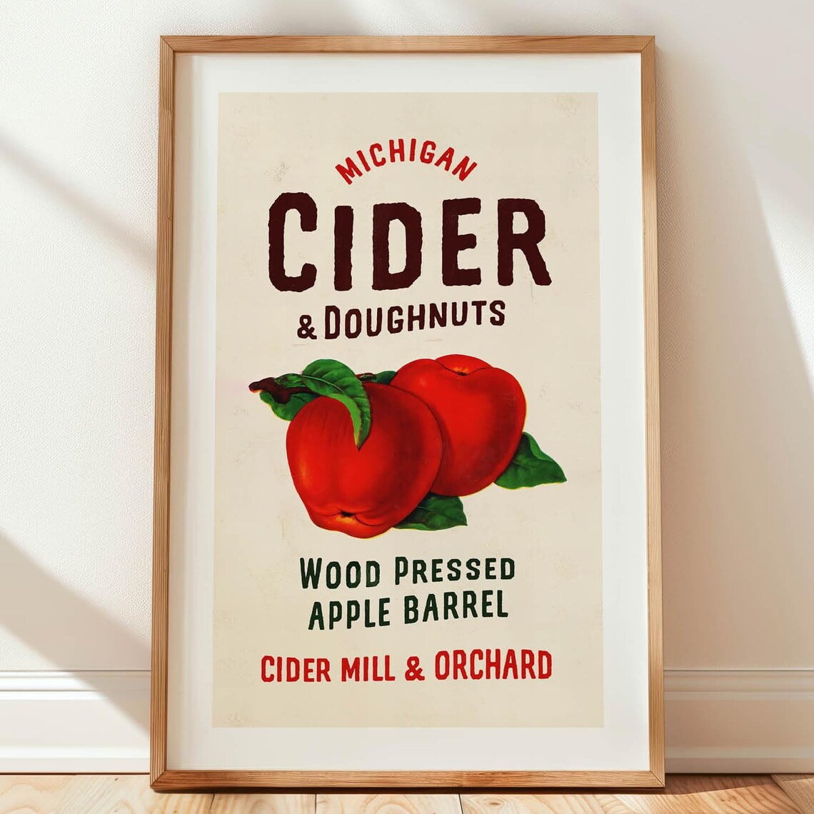 Dopaprint UNFRAMED PAPER POSTER Farmhouse Apple Print Retro Kitchen Art ...