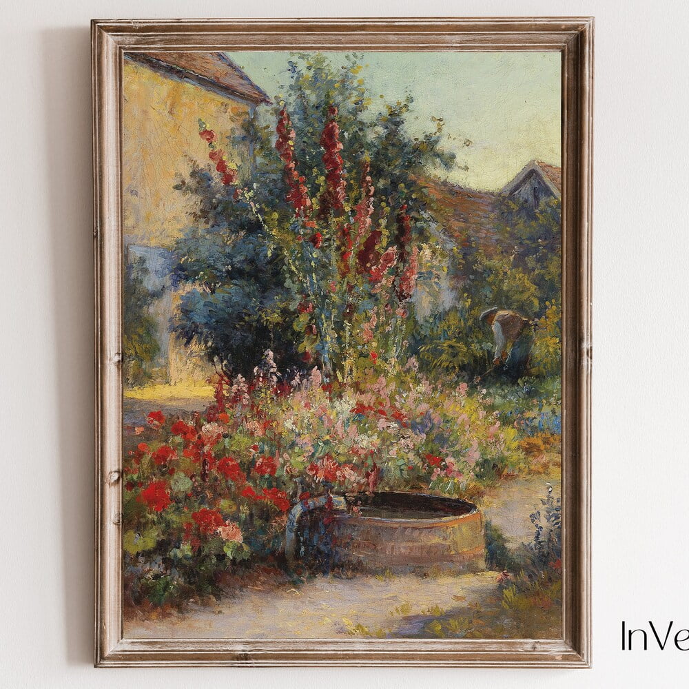 Dopaprint UNFRAMED PAPER POSTER Farmhouse Garden In Summer Vintage ...