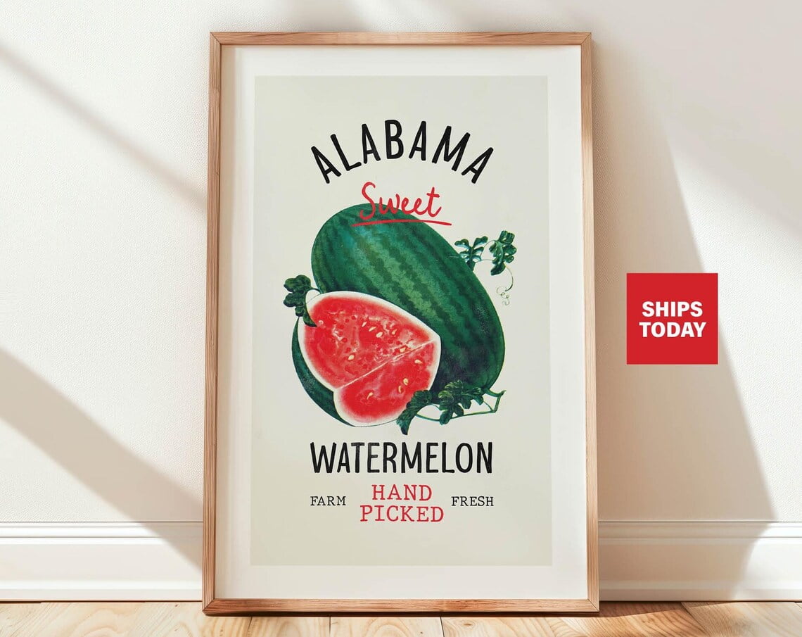 Dopaprint UNFRAMED PAPER POSTER Farmhouse Watermelon Print Retro ...