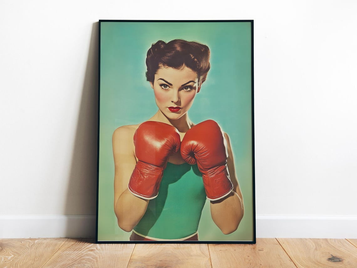 Dopaprint UNFRAMED PAPER POSTER Female Boxer Print Boxing Wall Art Gym ...