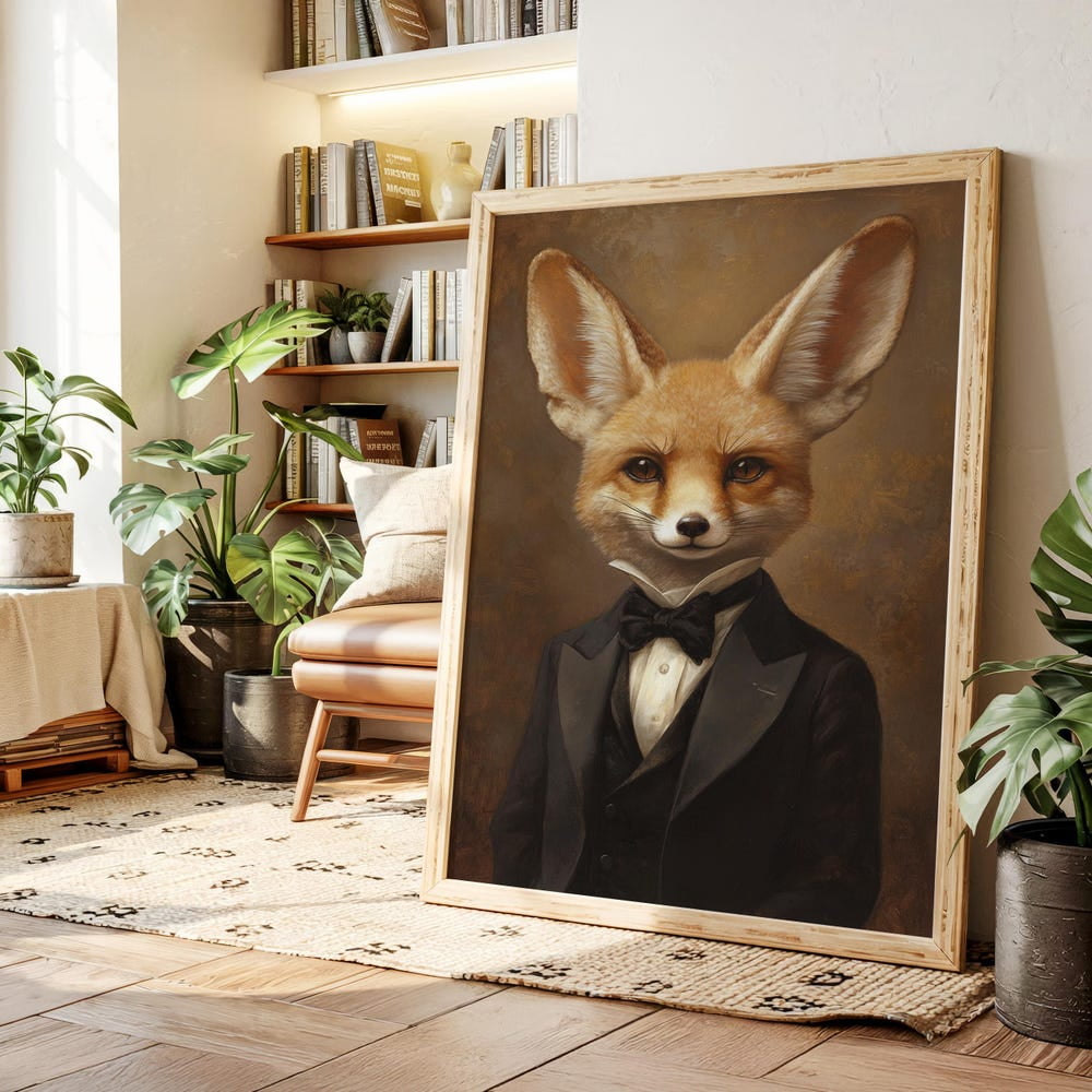Dopaprint UNFRAMED PAPER POSTER Fennec Fox In Tuxedo Poster, Dapper ...