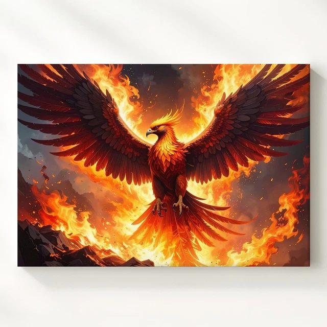 Dopaprint UNFRAMED PAPER POSTER Fiery Phoenix Rebirth Postermythical ...