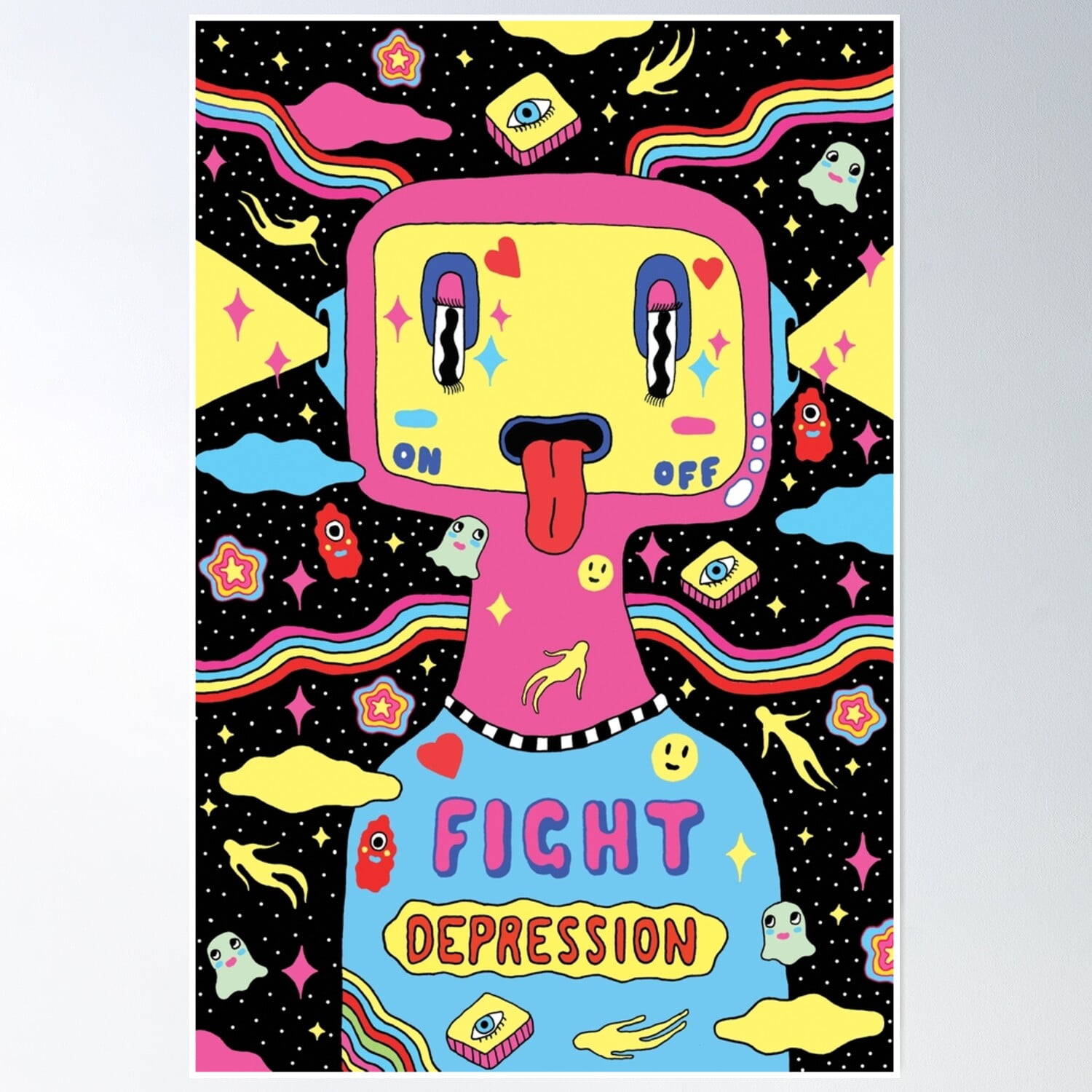 Dopaprint UNFRAMED PAPER POSTER Fight Depression Poster Wall Art ...