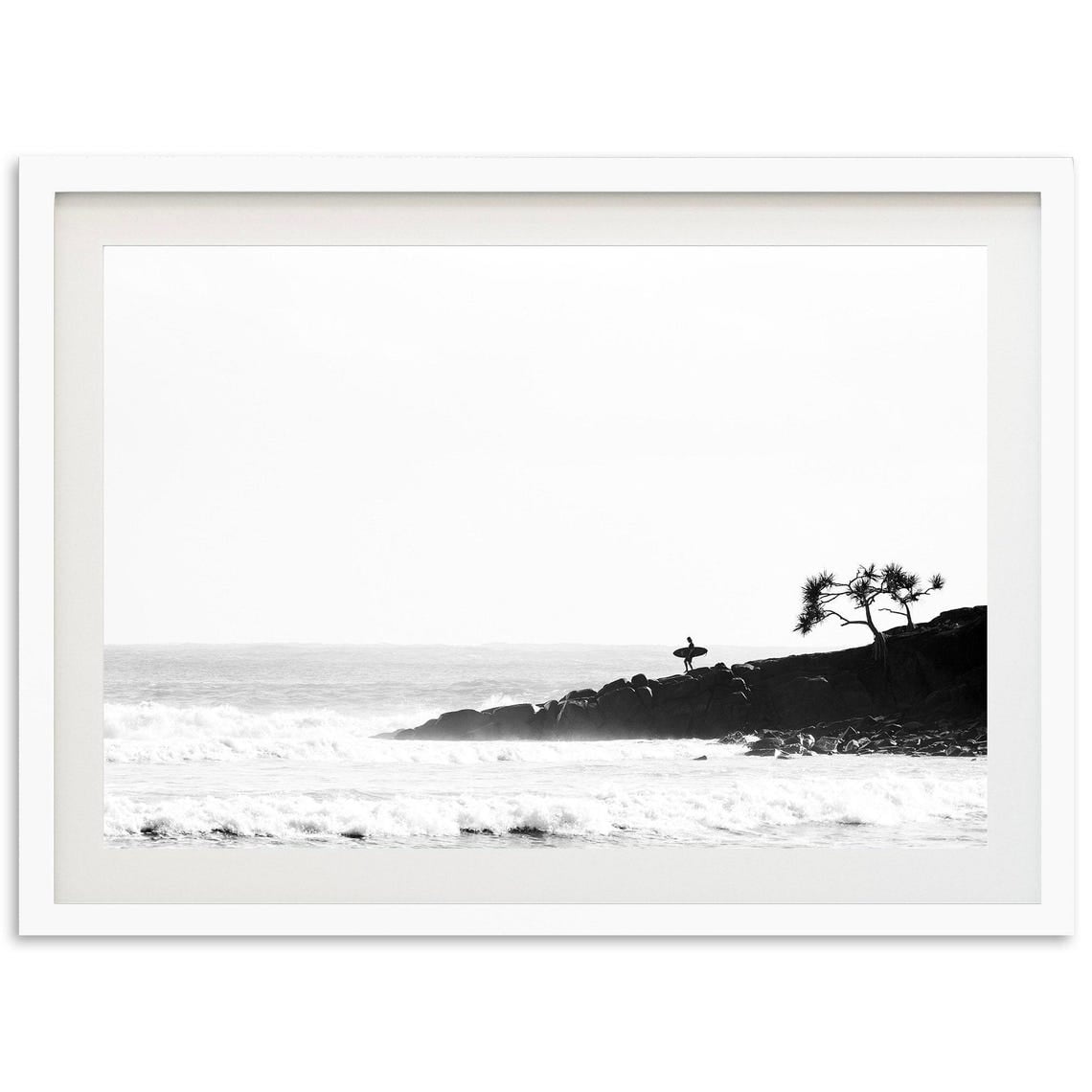 Dopaprint UNFRAMED PAPER POSTER Fine Art Minimalist Surf Print - Black ...